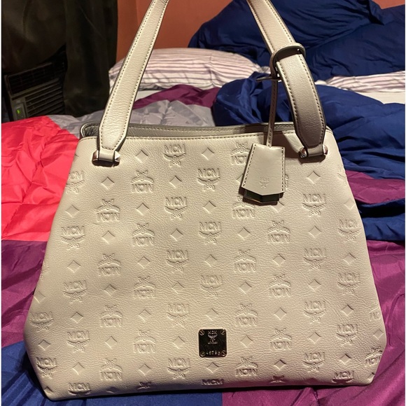 MCM | Bags | Mcm Gray Monogram Bag | Poshmark